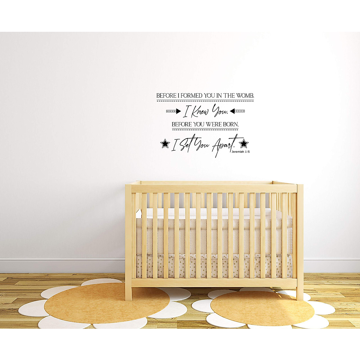 Before I Formed You In The Womb Jeremiah 1:5 Vinyl Religious Wall Art Wall Sticker Wall Decal Home Room Boys Girls Kids Children Nursery Playroom Wall Decoration Home Studio Office Size (10x8 inch)