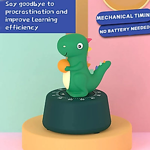 Cute Kitchen Timer Cartoon Dinosaur Timer Mechanical Counters Timer Animal Digital Countdown Timer for Housewife Office Worker Student (Dark Green)