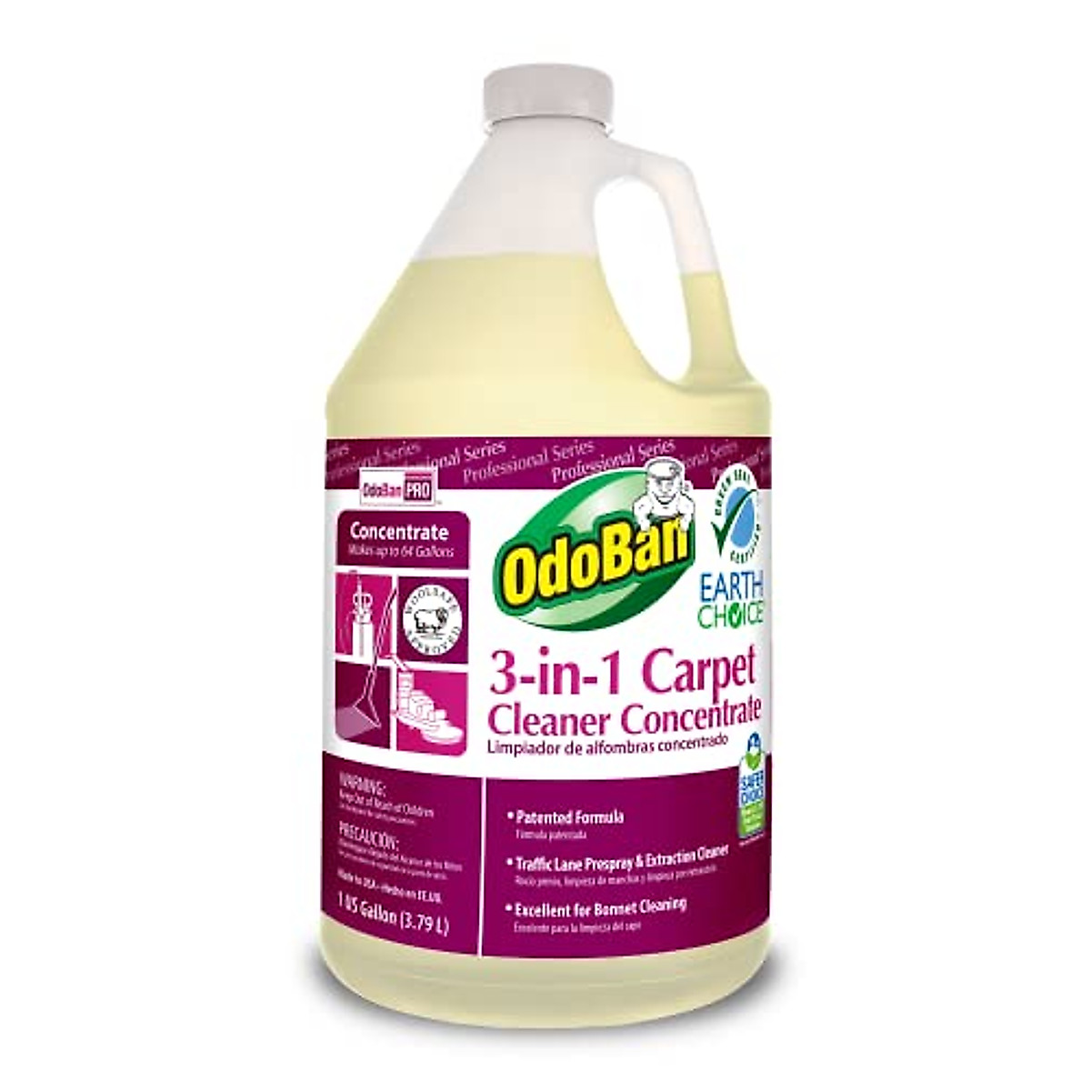 OdoBan Professional Series Cleaning 3-in-1 Carpet Cleaner Concentrate, 1 Gallon & Professional Cleaning Ready-to-Use BioStain and Odor Remover, 1 Gallon