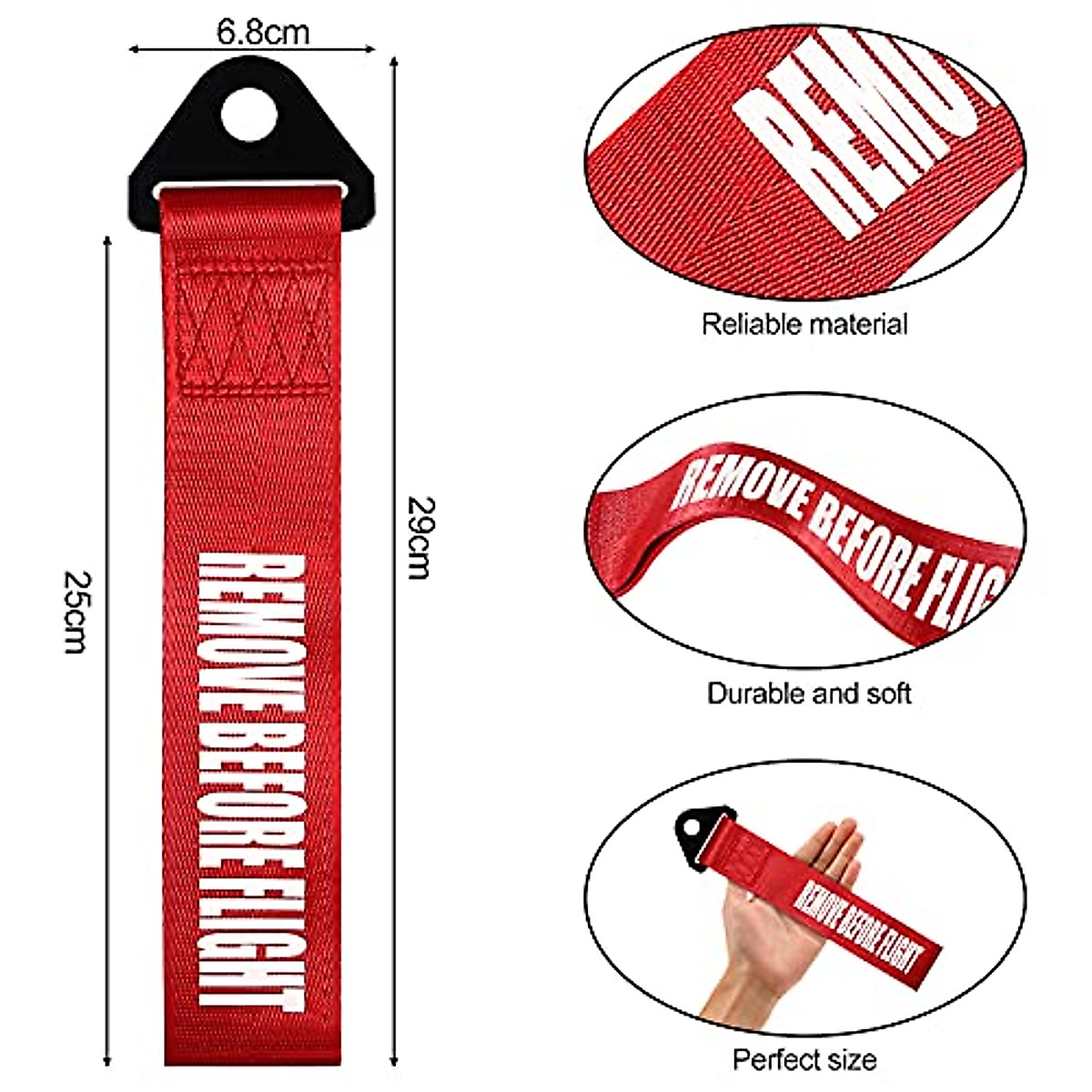 2 Pack Car Racing Tow Straps, MELIFE Tow Straps Universal Cars Set Belt Nylon Tow Straps Traction Rope Trailer Hooks for Rear or Front Bumper Decorative Trailer Belts - Remove b4 Flight