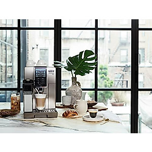 De'Longhi ECAM37095TI Dinamica Plus with LatteCrema System, Fully Automatic Coffee Machine, Colored Touch Display,Titanium
