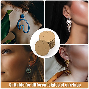 SAVITA 50 Pieces Paper Stud Earrings with 50 Bags Self-Adhesive Ear Studs Cards for DIY Earring Jewellery Display (Brown)