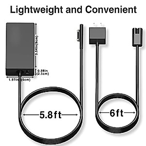 65W Surface pro Charger Replacement for Microsoft Surface Pro 9 8 7+ 7 6 5 4 3 X,Windows Surface Laptop 5 4 3 2 1 Studio, Surface Go Tablet, Surface Book 3 2 1,Support 44W,36W,24W Adapter