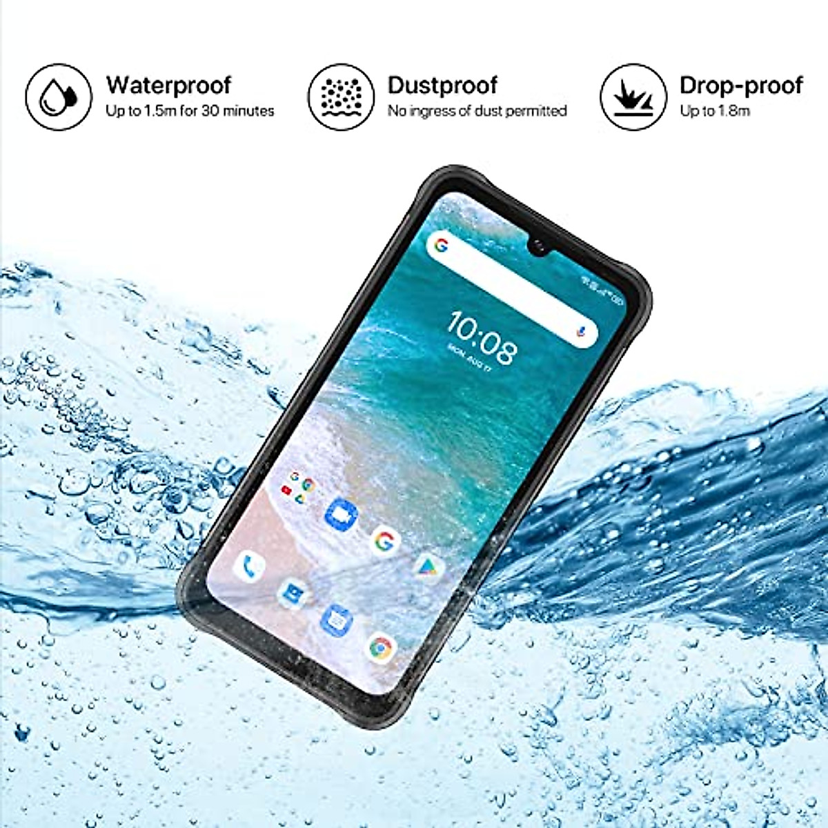 UMIDIGI Bison PRO Rugged Unlocked Smartphones,4GB+128GB Android 11 IP68/IP69K Waterproof Shockproof Phone Helio G80 48MP Camera 6.3" FHD+ 5000mAh Fast Charge Global Version NFC Rugged Smartphone