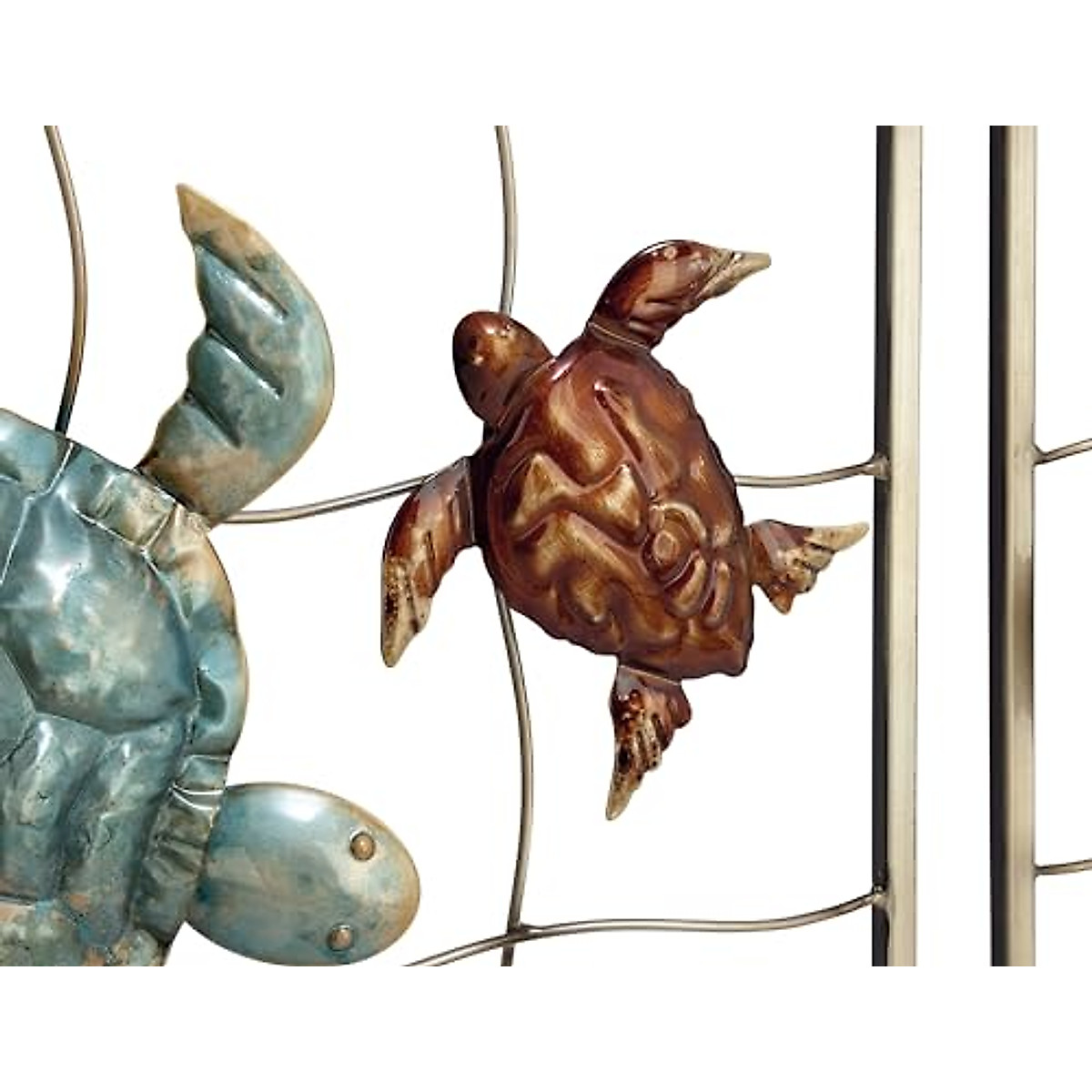 Deco 79 Metal Turtle Wall Decor, Set of 2 20"W, 20"H, Multi Colored