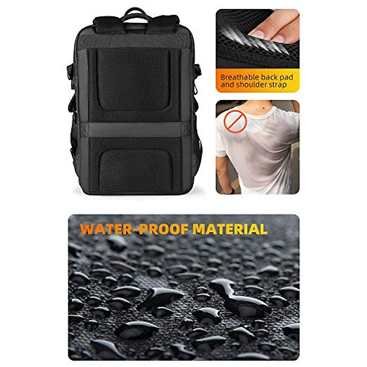 Laptop Backpack,Mark Ryden 17.3 inch Carry-on Business Backpack Men, Laptop bag with USB Charging Port, Waterproof,Hand Luggage Backpack For Men(Expandable 26L-40L)