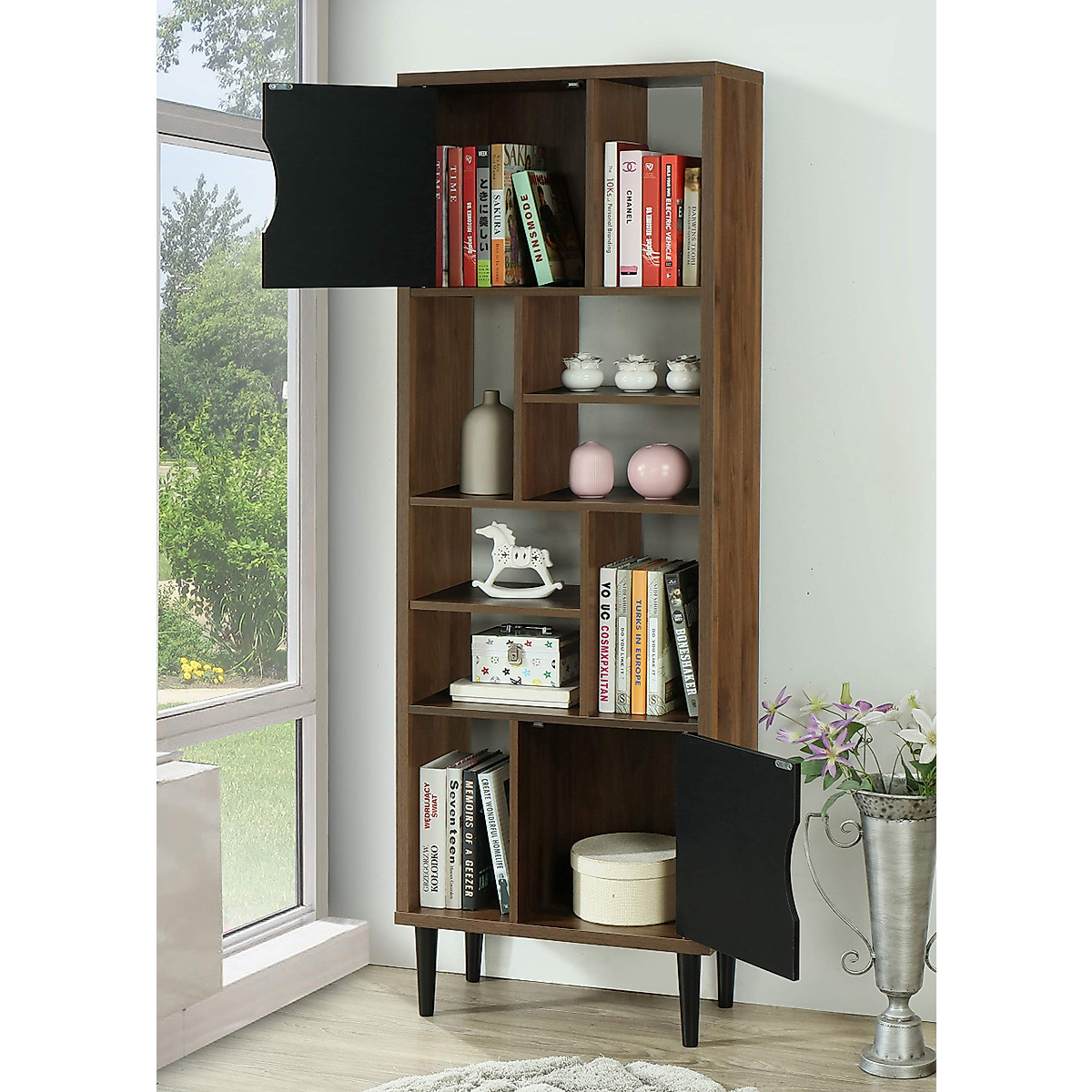 OS Home and Office Display bookcase, Danish Walnut