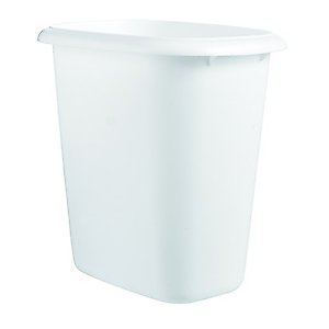 Rubbermaid FG295300WHT 6 Quart White Vanity Wastebaskets