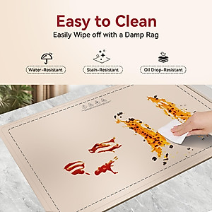 Electric Warming Tray for Food, Full Surface Heating Portable Food Warmer Mat 3 Temperature Settings, Foldable Silicone Heating Mat for Buffet, Gatherings, Parties, Beige