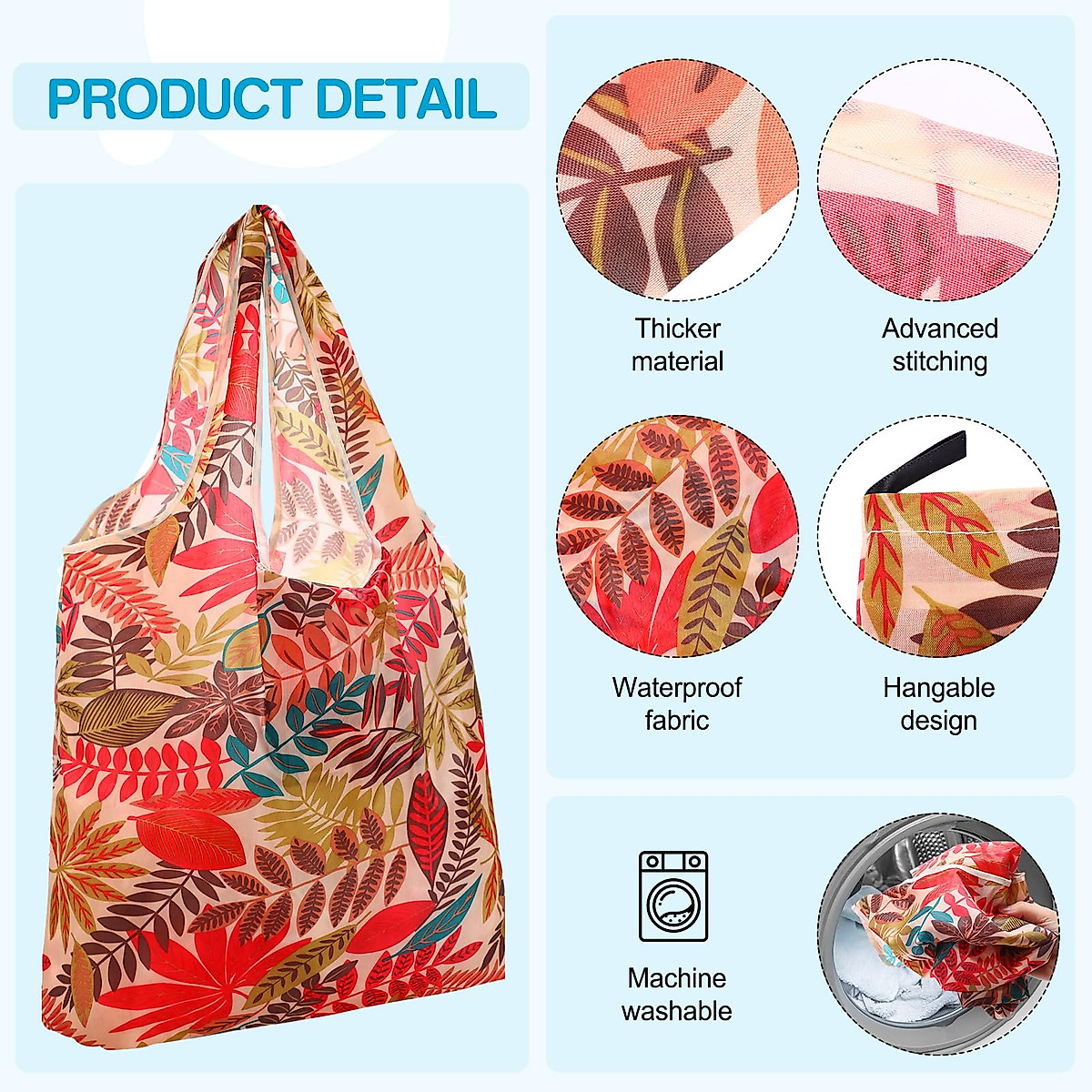 Paterr 50 Pack Reusable Grocery Bags Foldable Shopping Bags Bulk Washable Grocery Tote with Carry Pouch for Groceries(Classic)