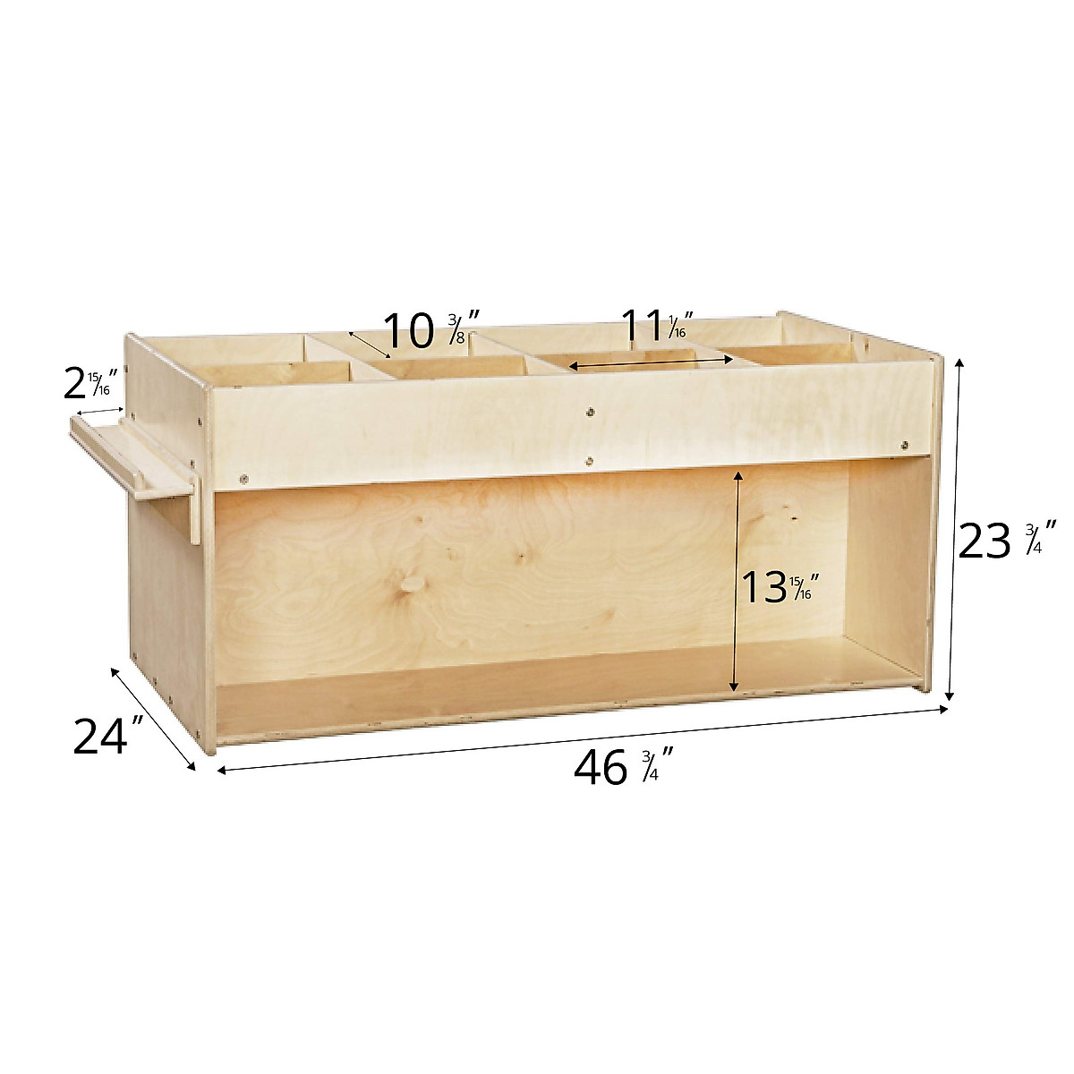 Contender 8 Section Top Sided Mobile Book Organizer with Side Easel For Toddlers, Bookcase for Home, Classroom, Daycare, Montessori Shelf in Natural Finish