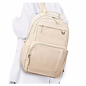 bergsalz White Laptop Backpack For Women Men Travel Backpack Carry On Backpack Casual Daypack Backpacks Lightweigt Waterproof College Essentials Backpack Work Teacher Backpack Purses For Women
