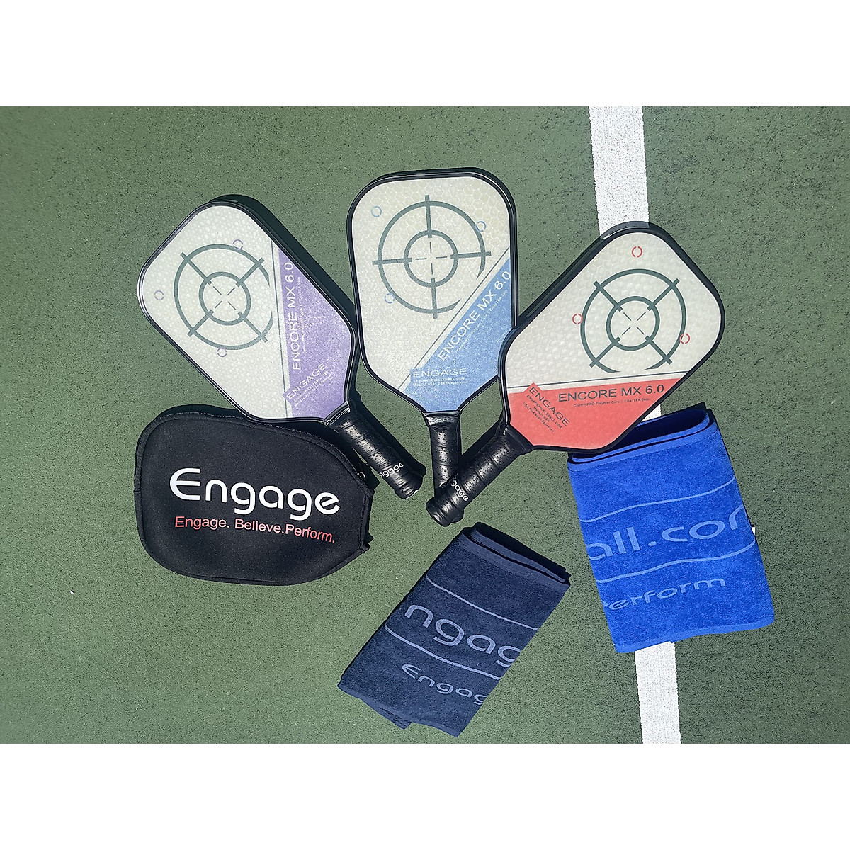 Engage Pickleball Encore MX 6.0 Pickleball Paddle - Pickleball Paddles with Thick Polymer Core - USAPA Approved Pickleball Paddles Pickleball Rackets for Adults - Lite (Red)