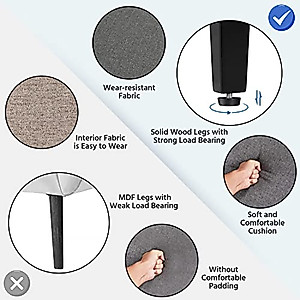 Yaheetech Modern Armchair, Mid Century Accent Chair with Sturdy Wood Legs and High Back for Small Space, Upholstered Fabric Sofa Club Chair for Living Room/Bedroom/Office, Set of 2, Dark Gray