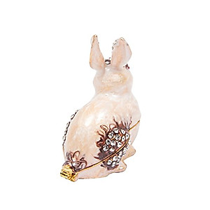 QIFU-Hand Painted Enameled Rabbit Style Decorative Hinged Jewelry Trinket Box Unique Gift For Home Decor
