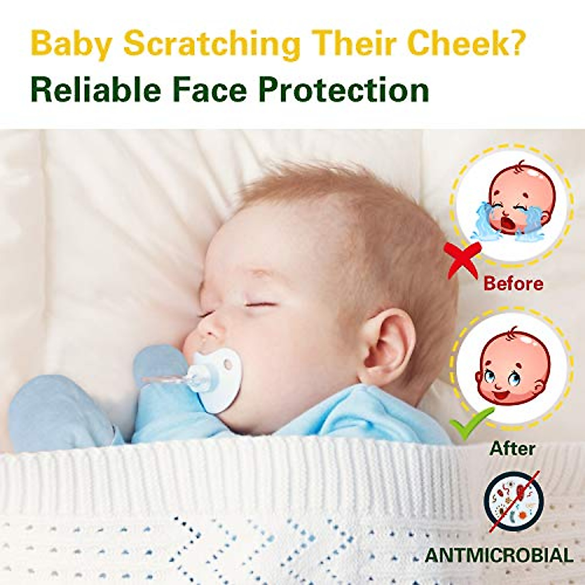 Baby Gloves No Scratch Mittens 0-6 Months Infant Newborn Girls Gloves Toddler Mittens Baby Boys 6 Pairs