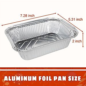 MorTime Christmas Aluminum Pans with Lids, 56 Pcs Disposable Foil Pans with Christmas Themed Lids Foil Food Containers for Leftovers Holiday Treats
