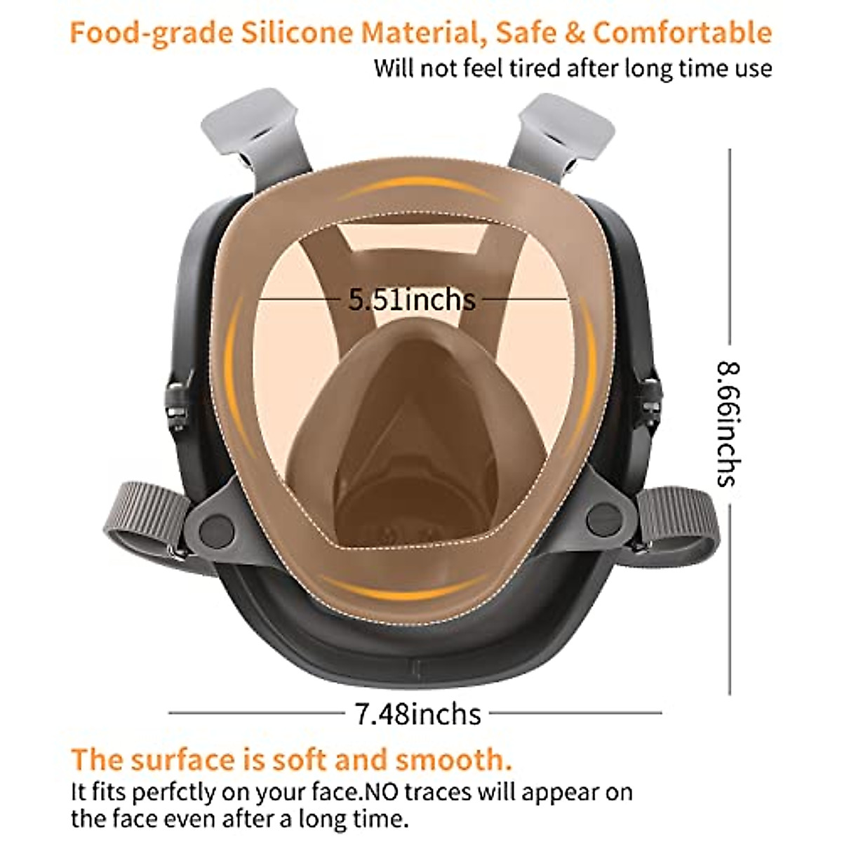DBYUSB 19in1 Reusable Full Face Respirator Dust-proof Face Cover,Full Face Cover,Protect Against Gas,Paint,Dust,Chemicals and Other Work Protection