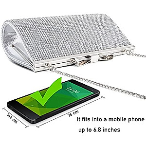 Sumnn Evening Clutch Bag Cocktail Prom Sparkly Rhinestone Crystal Bride and Bridesmaid Wedding Party Formal Purses for Women