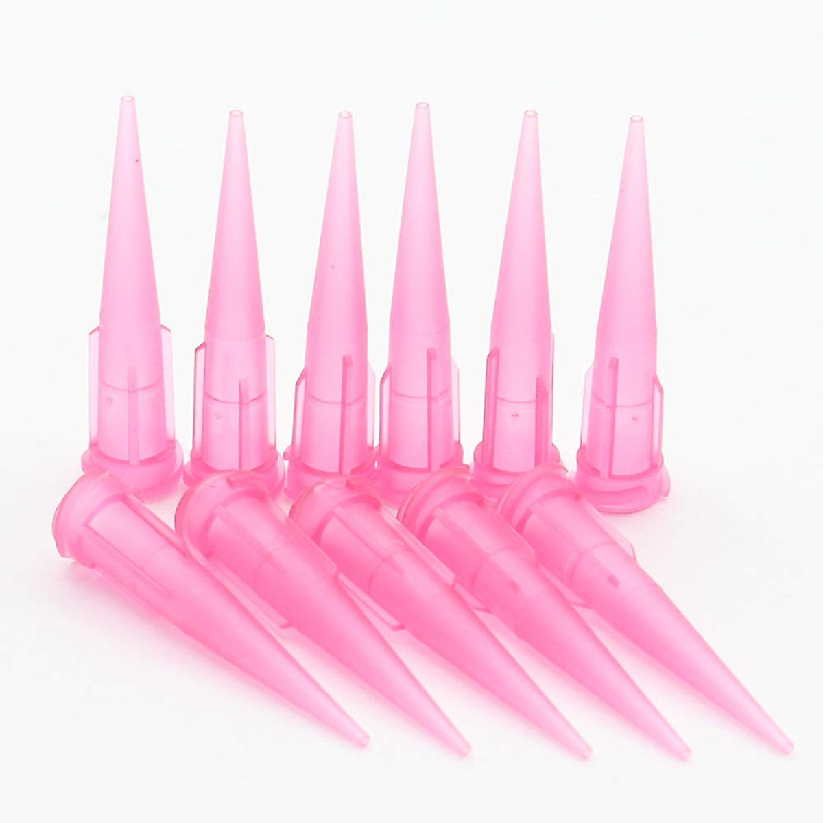 Brostown 100pcs 20Ga TT Dispensing Glue Tips Assorted Plastic Conical Smoothflow Tapered Needles for Pet Adhesive Glue Tube