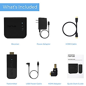 Nyrius Aries Pro+ Wireless HDMI Video Transmitter & Receiver to Stream 1080p Video up to 165ft from Laptop, PC, Cable Box, Game Console, DSLR Camera to a TV, Projector - 2 Pack