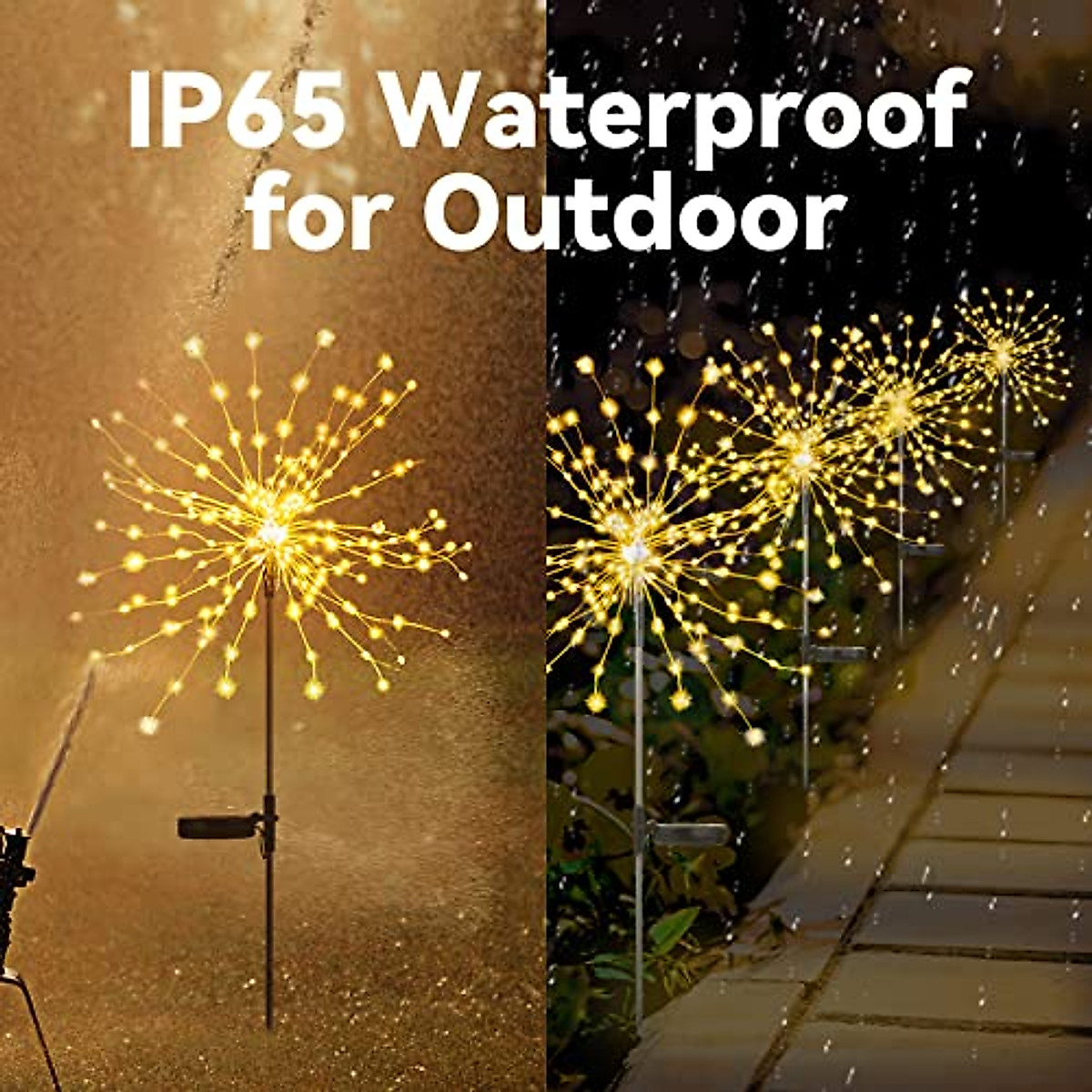 Lanthium Firework Solar Lights Outdoor, 6 Packs with 630 LEDs and Flexible Copper Wire, 2 Lighting Modes Solar Firework Lights Outdoor Waterproof for Garden, Landscape, Passage, Decor