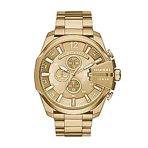 Diesel Men's 51mm Mega Chief Quartz Stainless Steel Chronograph Watch, Color: Gold (Model: DZ4360)