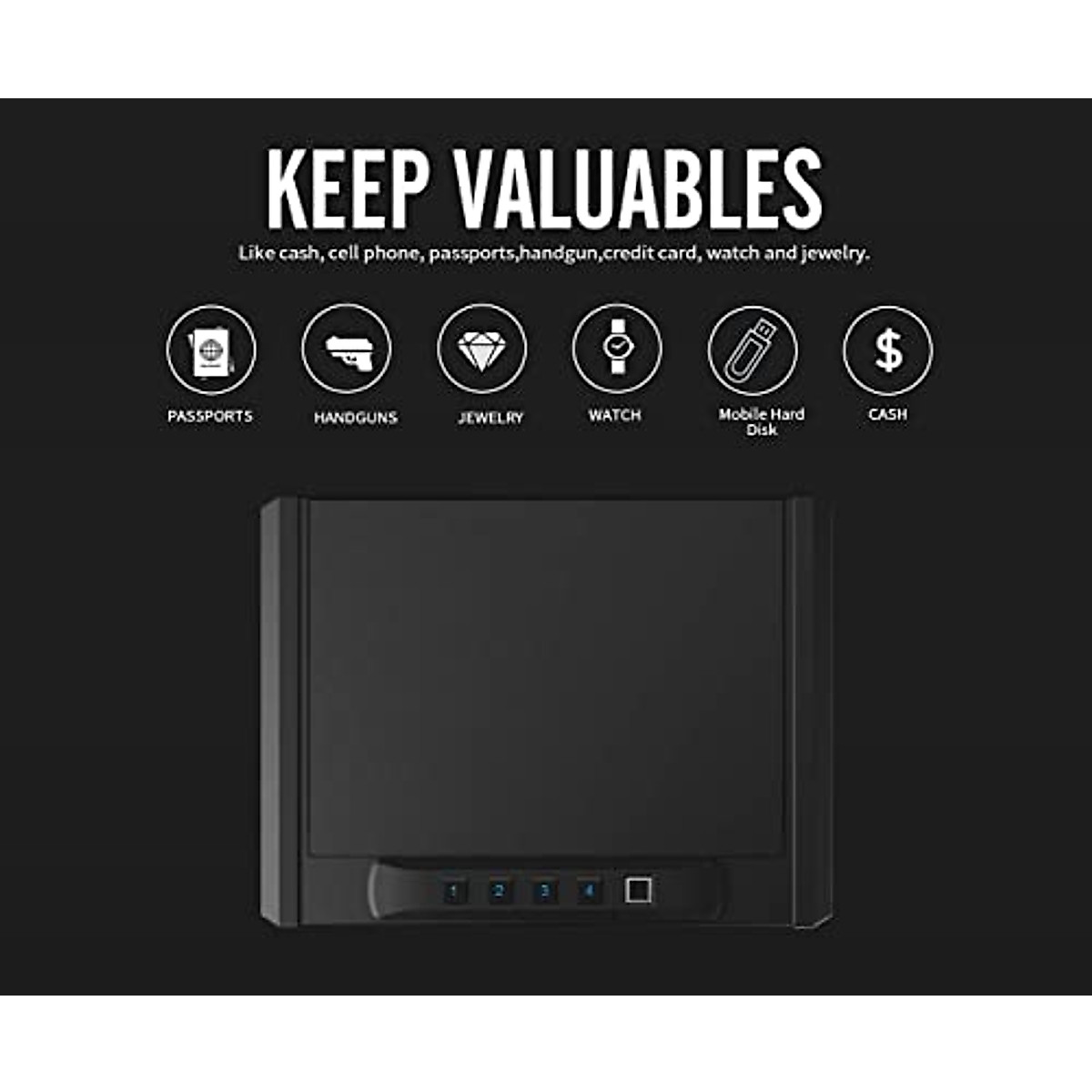 RPNB Gun Safe,California DOJ Certified,Quick-Access Pistol Safe for Multiple Handguns with Biometric Fingerprint Lock