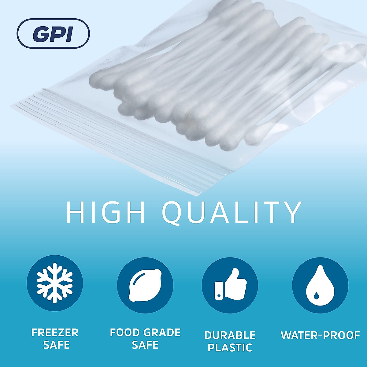 GPI - 3" x 4" - Bulk Case of 1000, 2 Mil Thick, Clear Plastic Reclosable Zip Bags, Hang Hole for Display, Durable Poly Baggies with Resealable Zip Top Lock for Storage, Packaging & Shipping