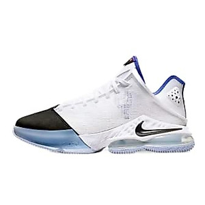 Nike Lebron XIX Low, White/Black-Medium Blue-Siren Red, 11