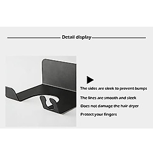 Kaishuoxinxin Wall Mounted Hair Dryer Holder for Bathroom,Self Adhesive Blow Dryer Holder,Adhesive Bathroom Hair Blow Dryer Rack Organizer Compatible with Dyson Supersonic Hair Dryers (Black)