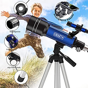 Telescope, 2 Eyepieces Portable Telescopes for Kid Adults Astronomy Professional Beginners with Finderscope, Tripod, Phone Adapter