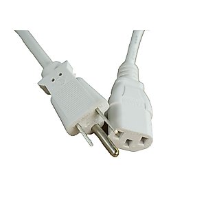 [UL Listed] OMNIHIL White 15 Feet Long AC Power Cord Compatible with Zebra ZM400