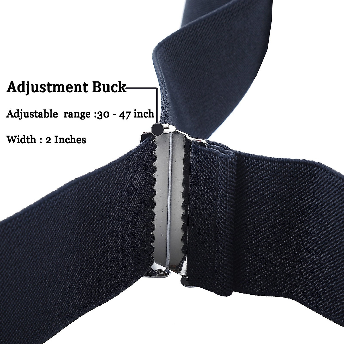 AWAYTR Men Utility Suspenders Adjustable Elastic - Heavy Duty 2 Inch Wide X Shape Strong Clip Suspender (Black)