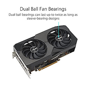 ASUS Dual AMD Radeon™ RX 6600 8GB GDDR6 Gaming Graphics Card (AMD RDNA™ 2, PCIe 4.0, 8GB GDDR6 Memory, HDMI 2.1, DisplayPort 1.4a, Axial-tech Fan Design, 0dB Technology)