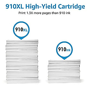910XL Ink Cartridge Combo Pack Compatible for HP 910 910XL Black/Color Ink Cartridges Compatible for HP OfficeJet 8025e 8035e 8028e 8024e 8025 8035 8020 8022 (Black, Cyan, Magenta, Yellow)