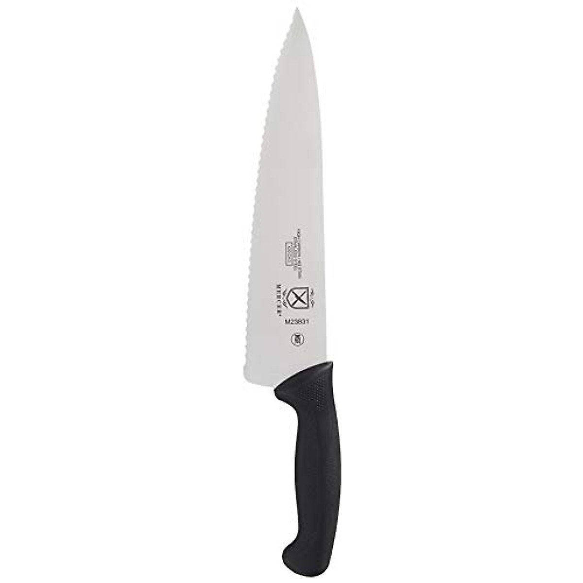 Mercer Culinary M23831 Millennia Black Handle, 10-Inch Wavy Edge, Chef's Knife