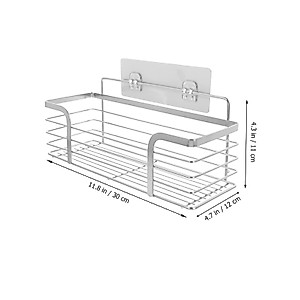 RORPOIR 1pc Stainless Steel Shelf Bathroom Shelf Organizer Shower Organizer Shelf Kitchen Holder Rack Metal Wire Basket Bin Kitchen Sink Holder Sink Drying Holder Sponge Shampoo Rack