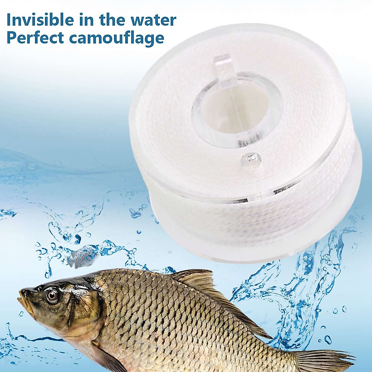 3 Rolls PVA Fishing Line, Tear Resistant Water Soluble White Bait Line Reel, Funnel System 20m Dissolving Fishing String Tape Tool Accessory, for Outdoor Fishing Accessory