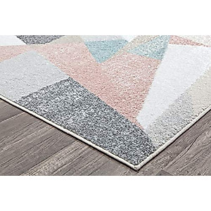 Rugs America Mika Collection MO60A Milkshake Contemporary Geometric Area Rug 5'0"x7'6"