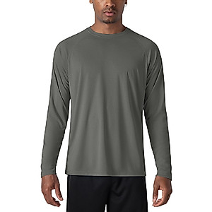 Fishing Shirts for Men Long Sleeve UV Shirts Sun Shirts Running Shirts Workout Shirts Rashguard Hiking Shirts Swim Shirts UPF 50 Shirts Dark Grey