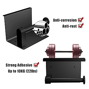 Toilet Paper Holder with Shelf with Shelf, Short Paper Towel Holder Wall Mount 12" Self Adhesive Toilet Paper Roll Holder with Phone Shelf for Bathroom Toilet Accessories