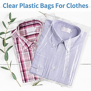 COIDEA 100 Pcs T Shirt Bags, 10x14 Inches Clear Poly Bags, Resealable Cellophane Bags, Plastic Bags for Clothes, Decorative Wrappers, Party Favors, Artwork and More