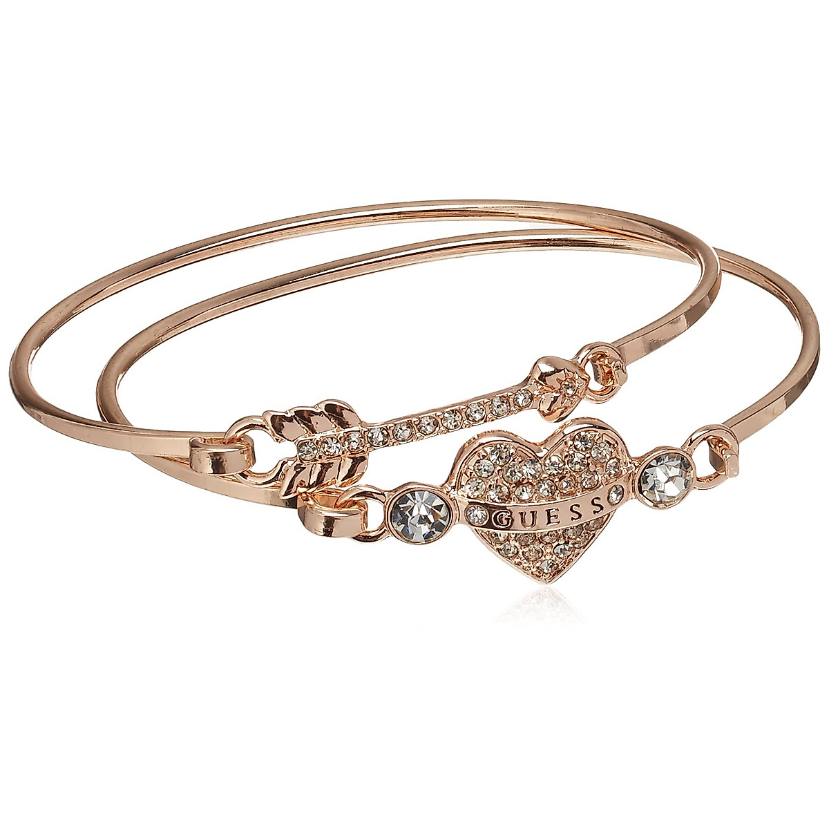 GUESS Women's Tension Bracelet Duo, Rose Gold, One Size