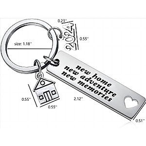 2024 New Home New Adventures New Memories Keychain Housewarming Gift for New Homeowners New House Keyring Moving In Together First Home Key Chain
