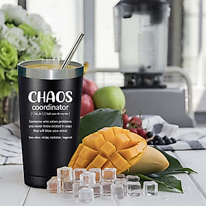 SpenMeta Thank You Gifts for Men - Unique Gift Idea for Boss, Teacher, Manager, Leader, Coworker, Assistant Principal, Dad - Birthday Gifts for Men - Chaos Coordinator Tumbler