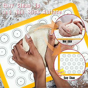 Tailpa Macaron Baking Kit Silicone Mat(22 Pcs Set), Macaron Baking Supplies, Baking Set of 2 Half Sheet Macaron Silicone Mats (16.5"x11.5"), 14 Piping Tip, 2 Piping Bag,2 Bag Tie, 2 Coupler