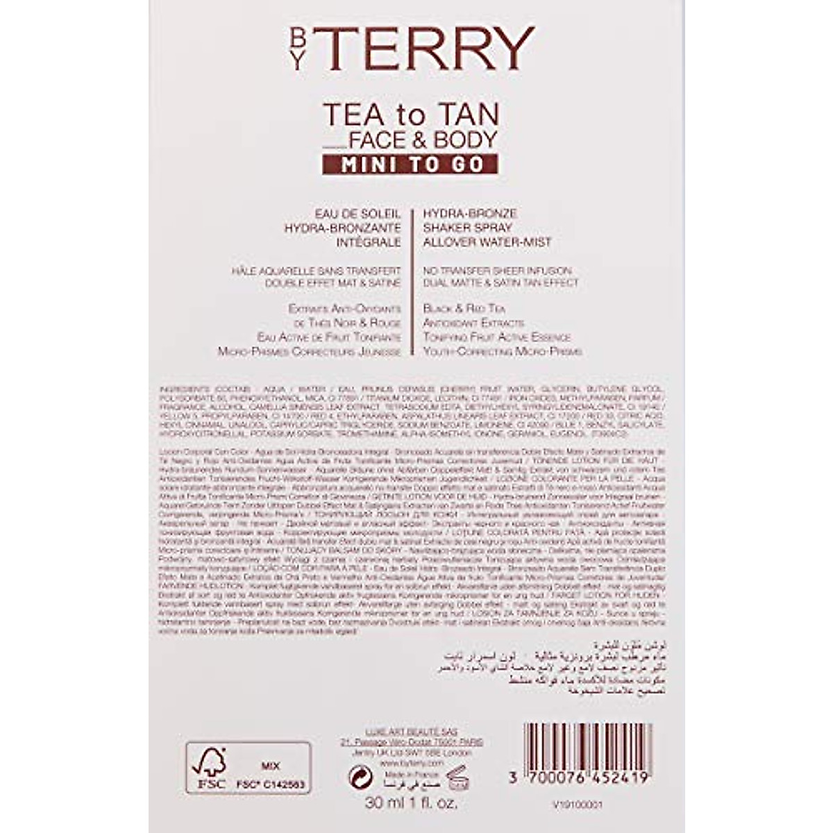 By Terry Tea To Tan Face & Body Bronzer Travel Size | Liquid Bronzer | Matte & Shimmer Tanning Effects | 30ml (1.01 Fl Oz)