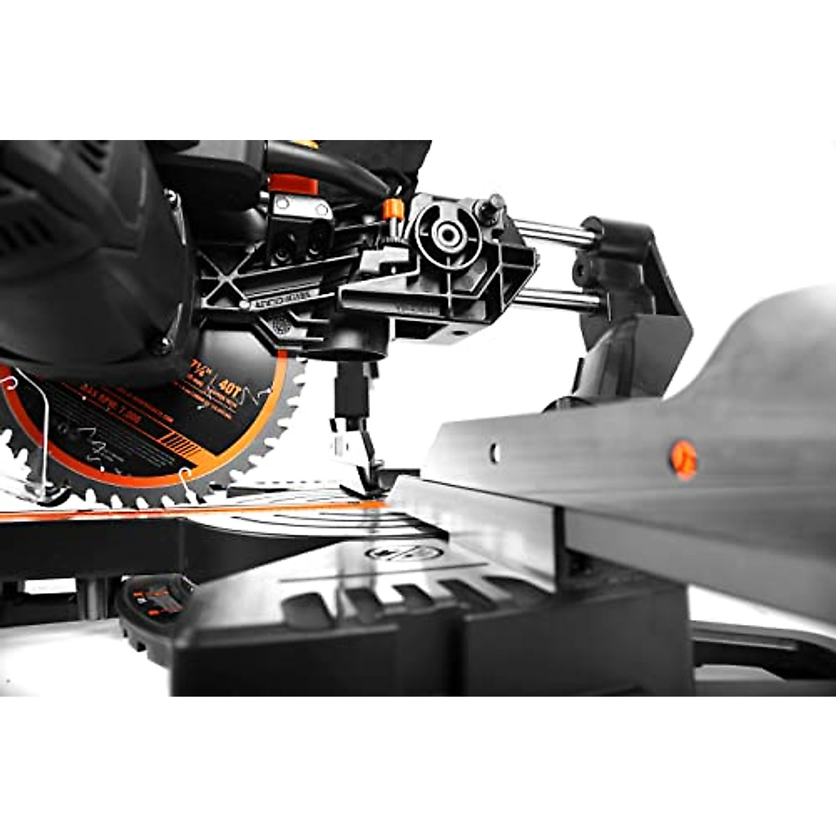 WEN MM0713 9.5-Amp 7.25-Inch Single Bevel Compact Sliding Compound Miter Saw with LED Cutline Guide, Black