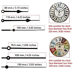 TIKROUND Youngtown 12888 Quartz DIY Wall Clock Movement Mechanism Repair Parts Replacement Kit Sweep Silent Movement,17 mm (43/64 inch) Shaft Length 9.5 mm (3/8 inch) Thread Length.